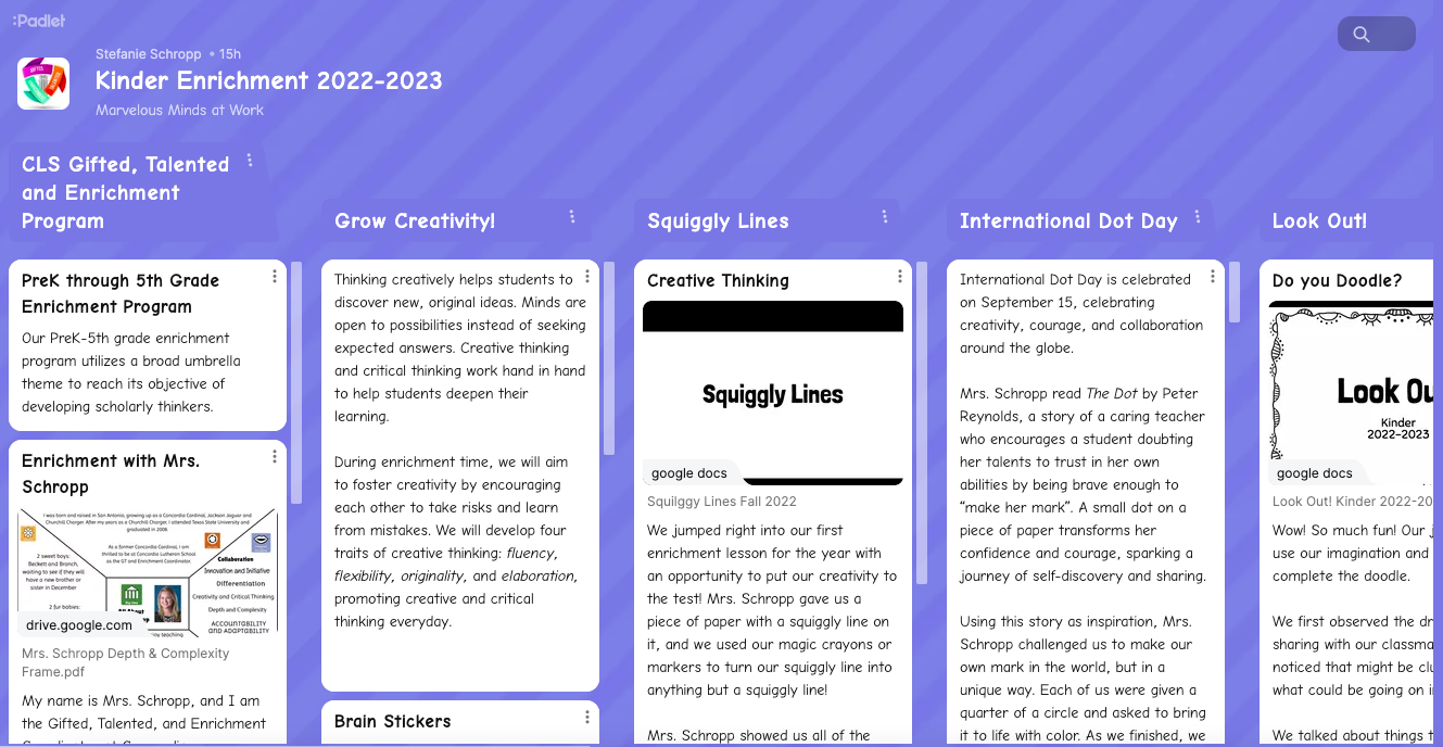 Kids Help To Spotlight Work And Share With Parents Through Padlet